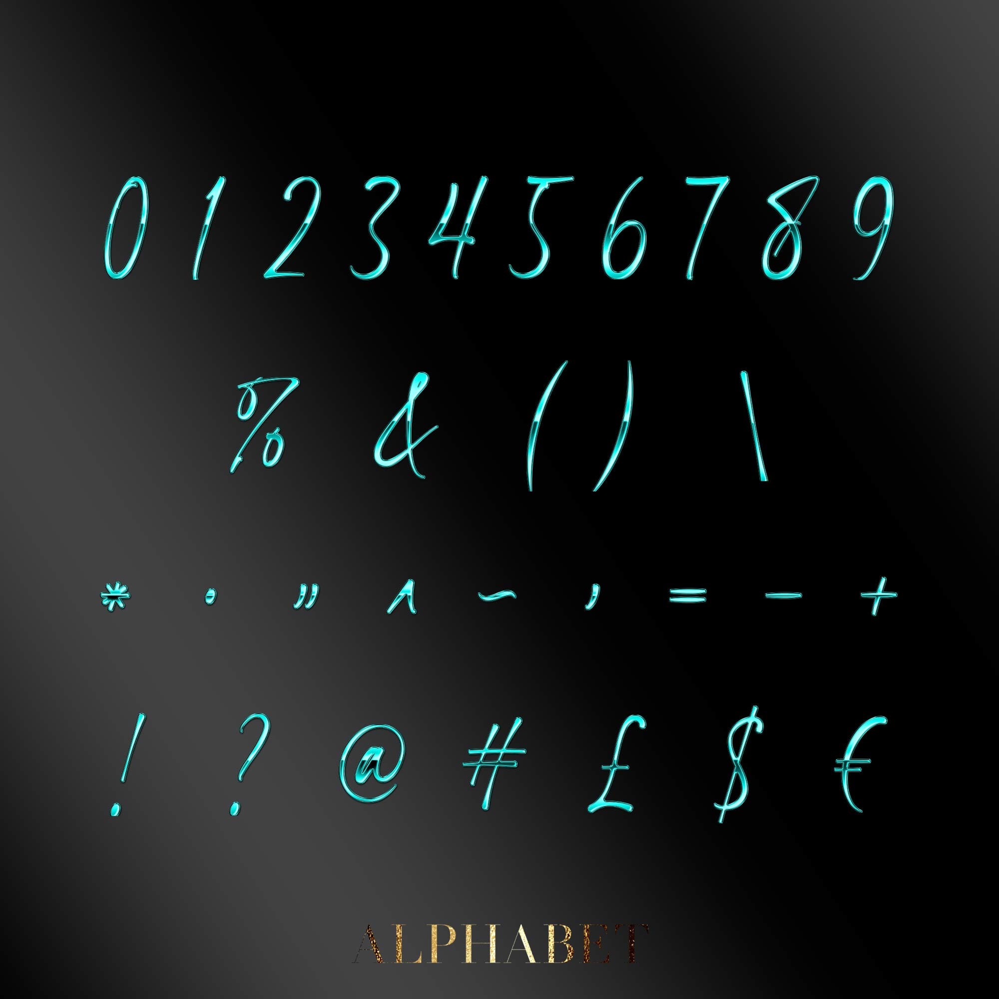 Teal Alphabet Png Clip Art, Turquoise Alphabet, Blue Chrome Letters Png ...