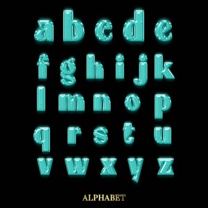 Turquoise Alphabet Png Clip Art, Blue Foil Alphabet Png, Glitter Chrome ...