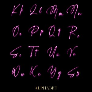 Neon Pink Alphabet Png Clip Art, Pink Alphabet PNG, Glitter, Glow ...