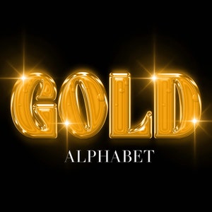 Gold Foil Alphabet Png Clip Art, Glitter Chrome Letters, Gold Chrome ...