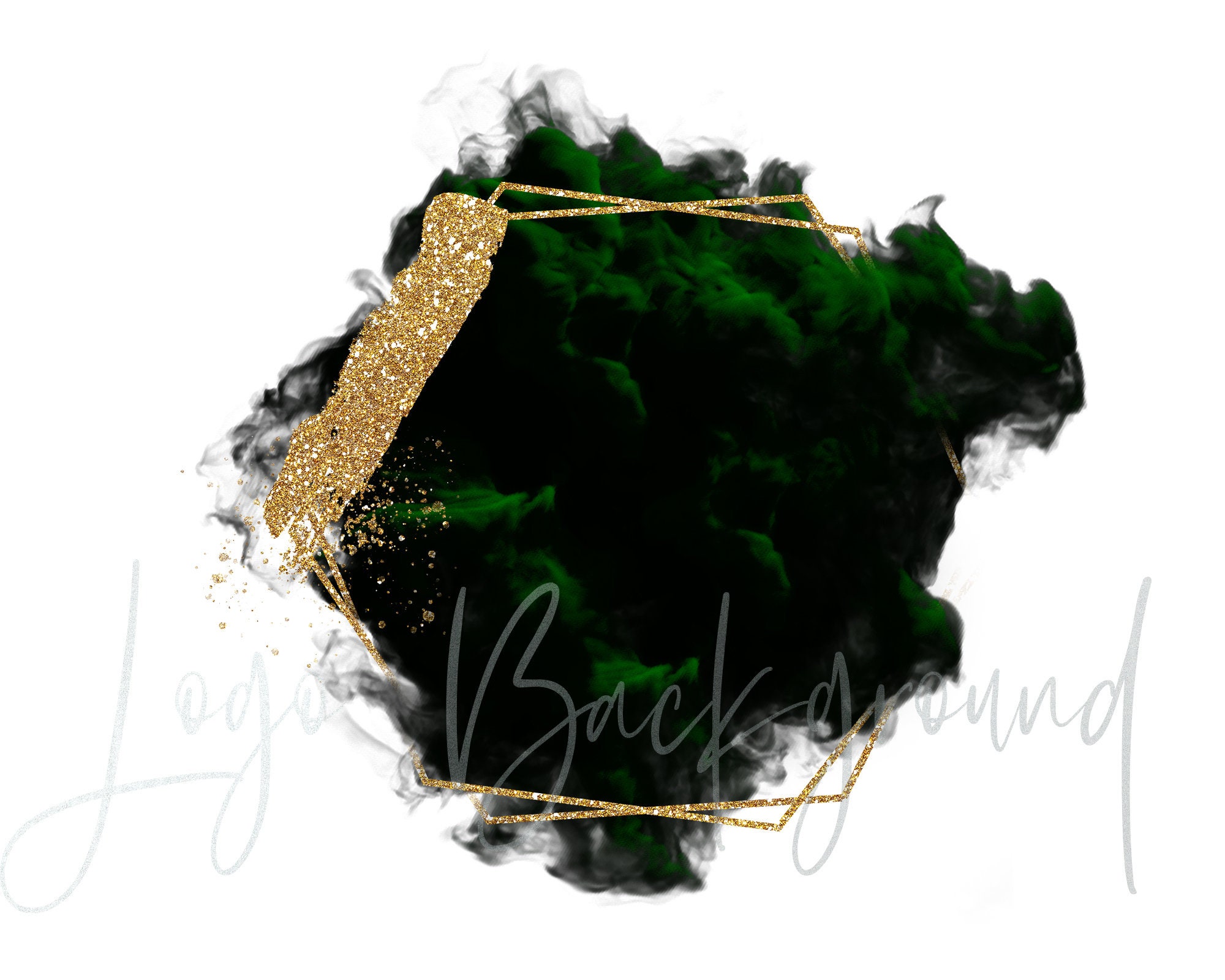 Logo Background Png Emerald Green Brush Stroke Png Glitter | Etsy