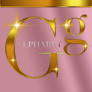 Gold Chrome Alphabet PNG Clip Art, Gold Chrome Letters Png, Glitter ...