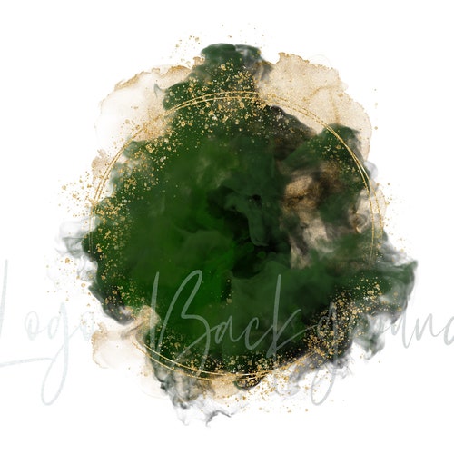 Logo Background Png Emerald Green Brush Stroke Png Glitter | Etsy