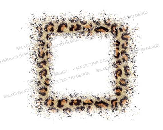 Distressed Leopard Frame Png Leopard Background Logo - Etsy