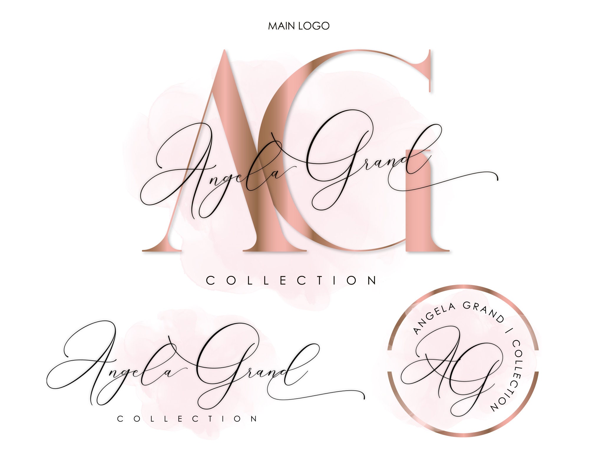 Rose Gold Logo Beauty Logo. Text Logo Premade Logo Design | Etsy