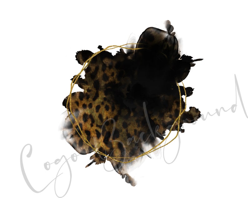 Logo Background Png Leopard Brush Stroke Png Sublimation | Etsy