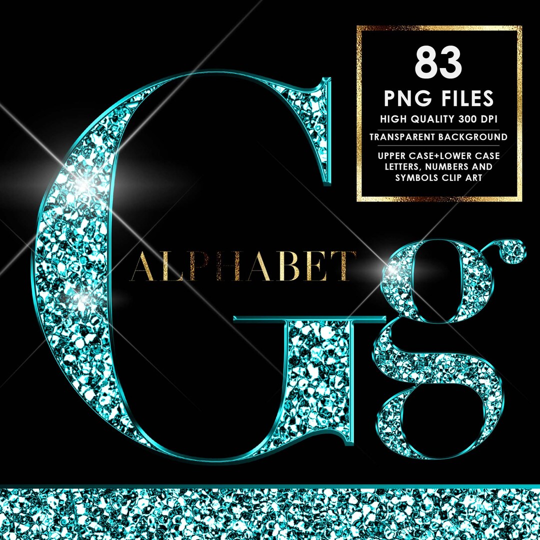 Mint Glitter Alphabet Png, Chunky Green Alphabet Clip Art, Sparkle ...