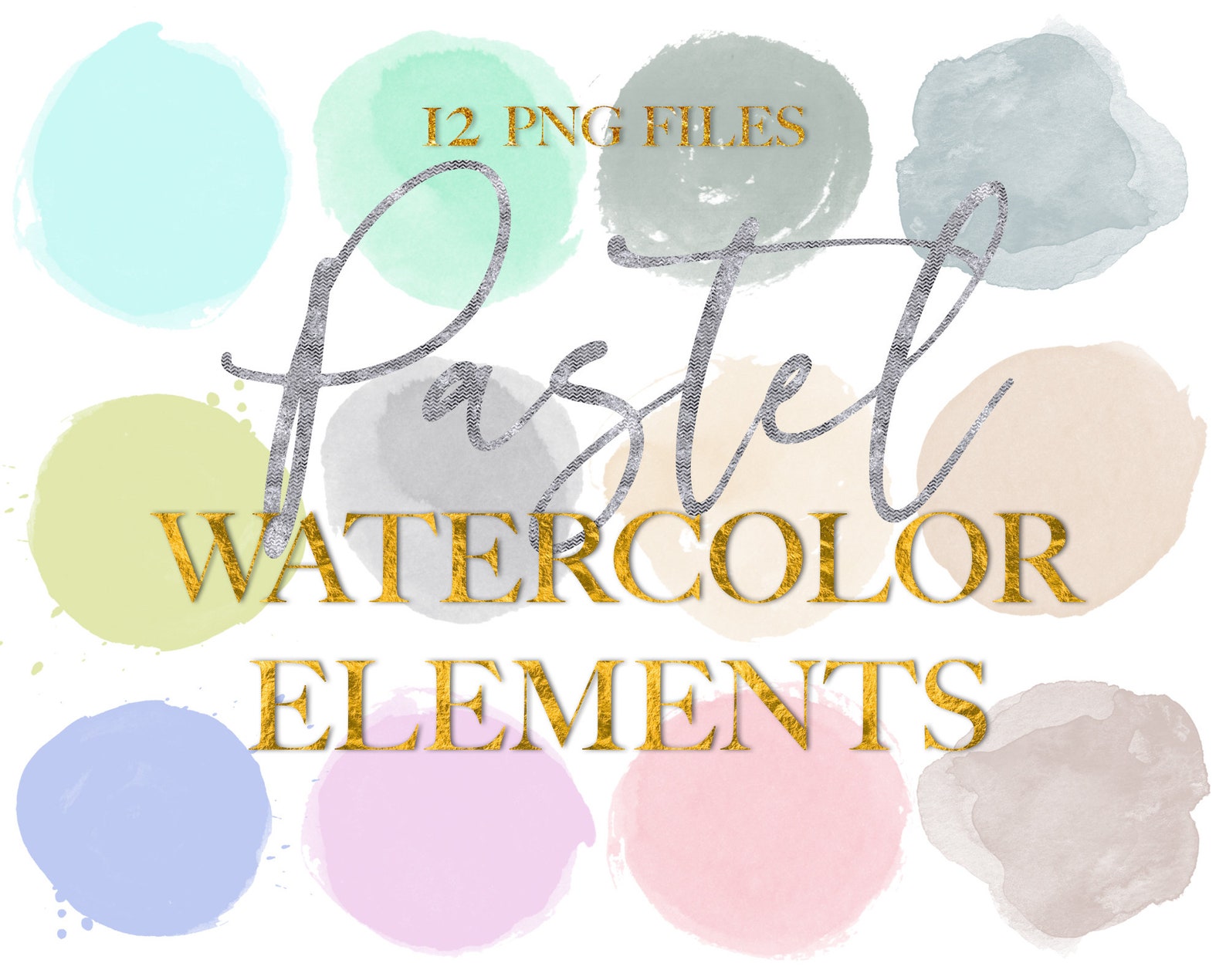 Pastel Watercolor Clipart, Watercolor Circles Clipart, Logo Background ...