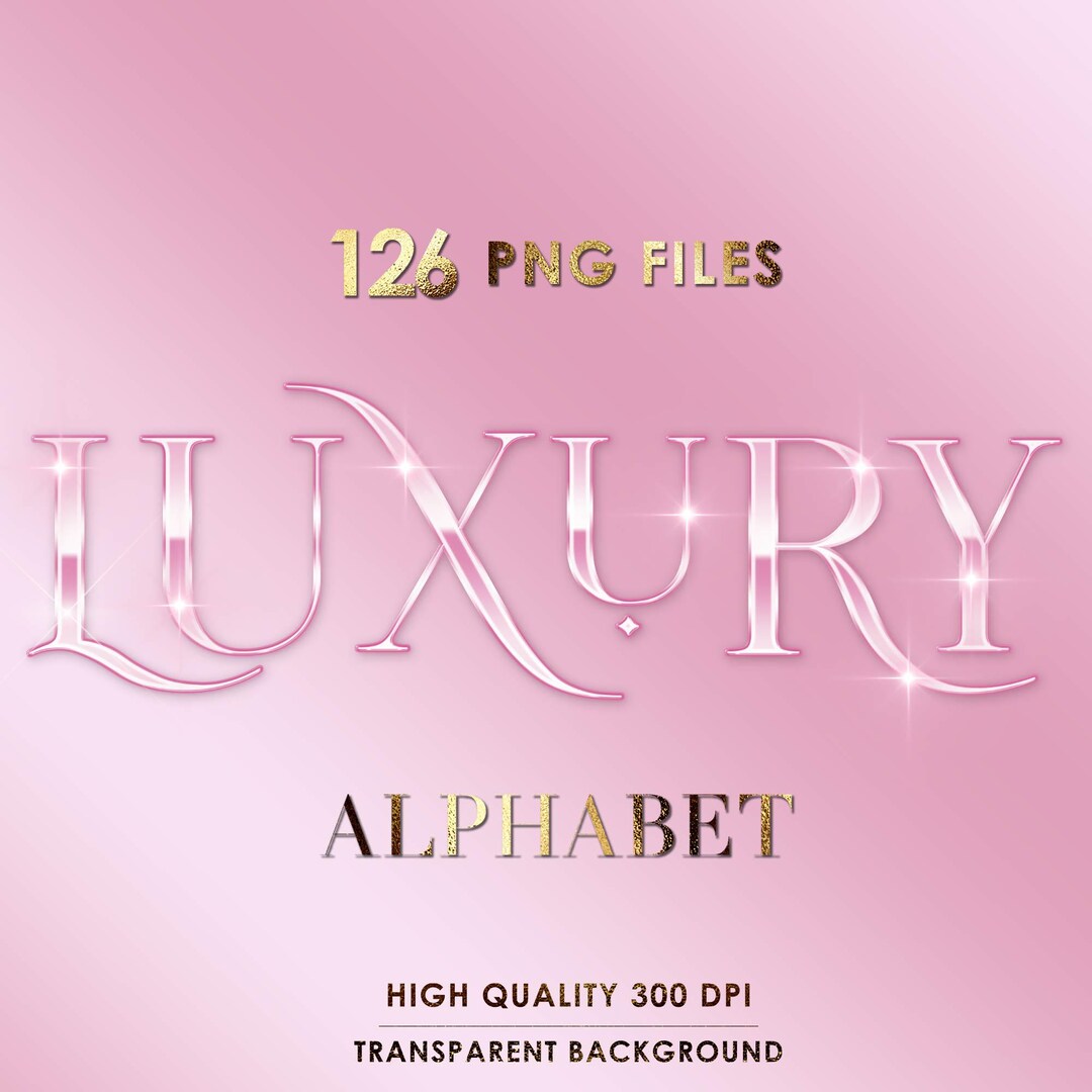 Luxury Pink Chrome Alphabet Clipart, Rose Gold Alphabet Png, Glam Pink ...