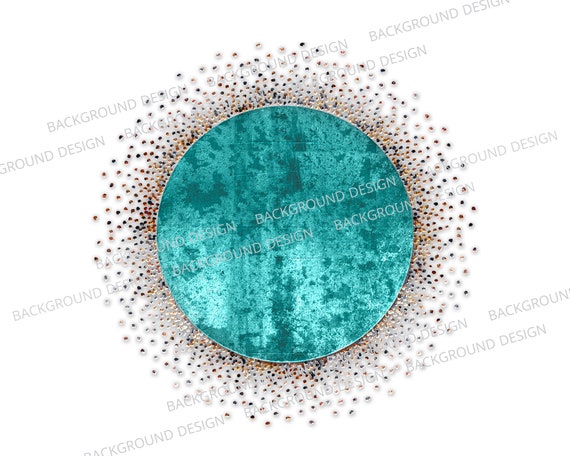 Rustic Blue Circle Png Logo Background Gold and Turquoise - Etsy