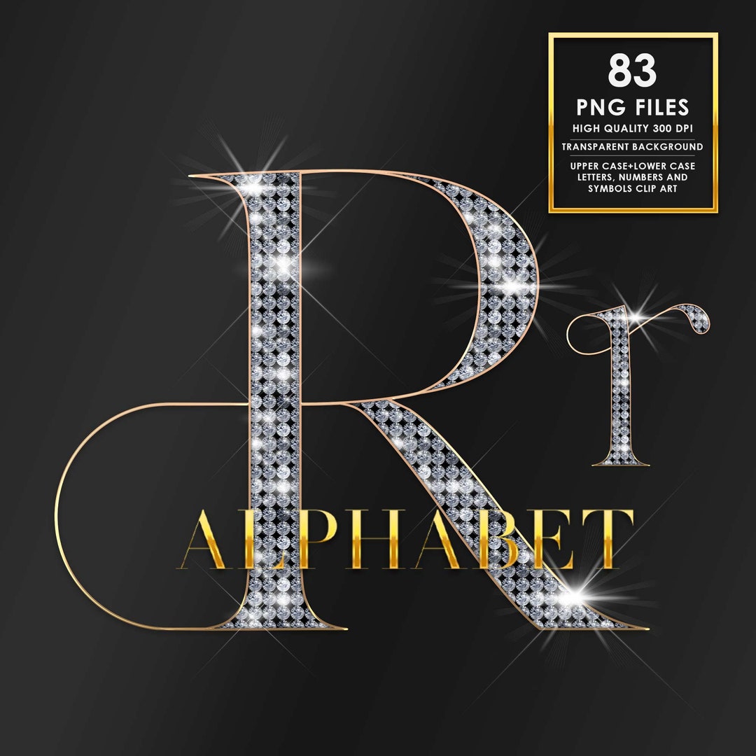Glitter Diamond Alphabet PNG Clip Art, Glam Letters, Diamond Letters ...