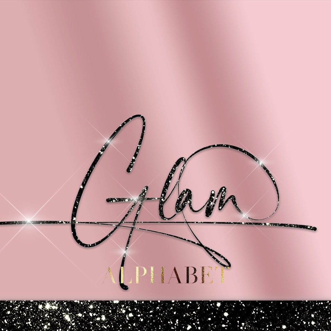 Glitter Alphabet Clip Art, Black Alphabet PNG, Bling, Diamond Alphabet ...