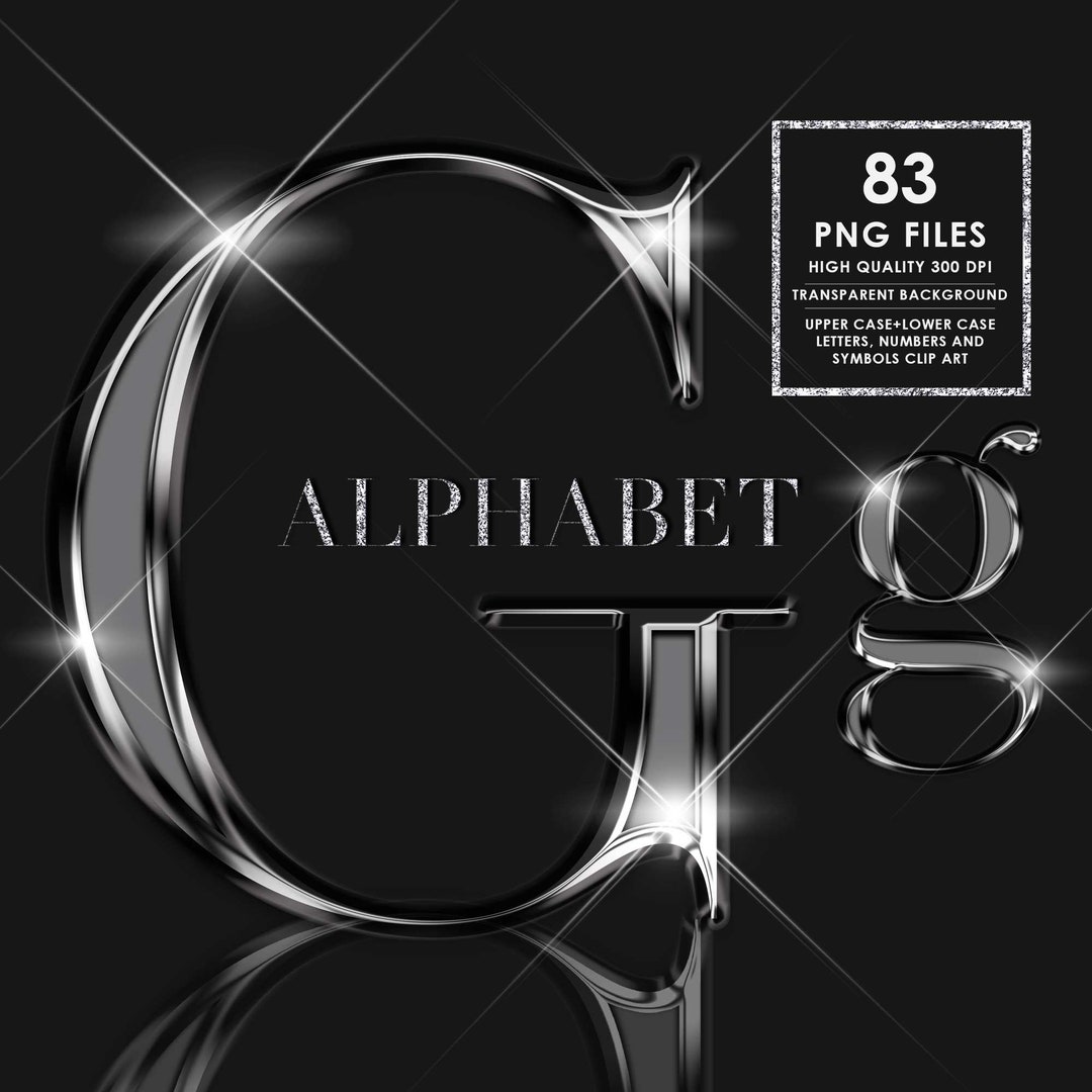 Silver Chrome Alphabet PNG Clip Art, Silver Chrome Letters, Silver Font ...