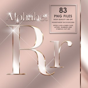 Pink and Gold Alphabet PNG, Metallic Letters, Chrome Alphabet, Luxury ...