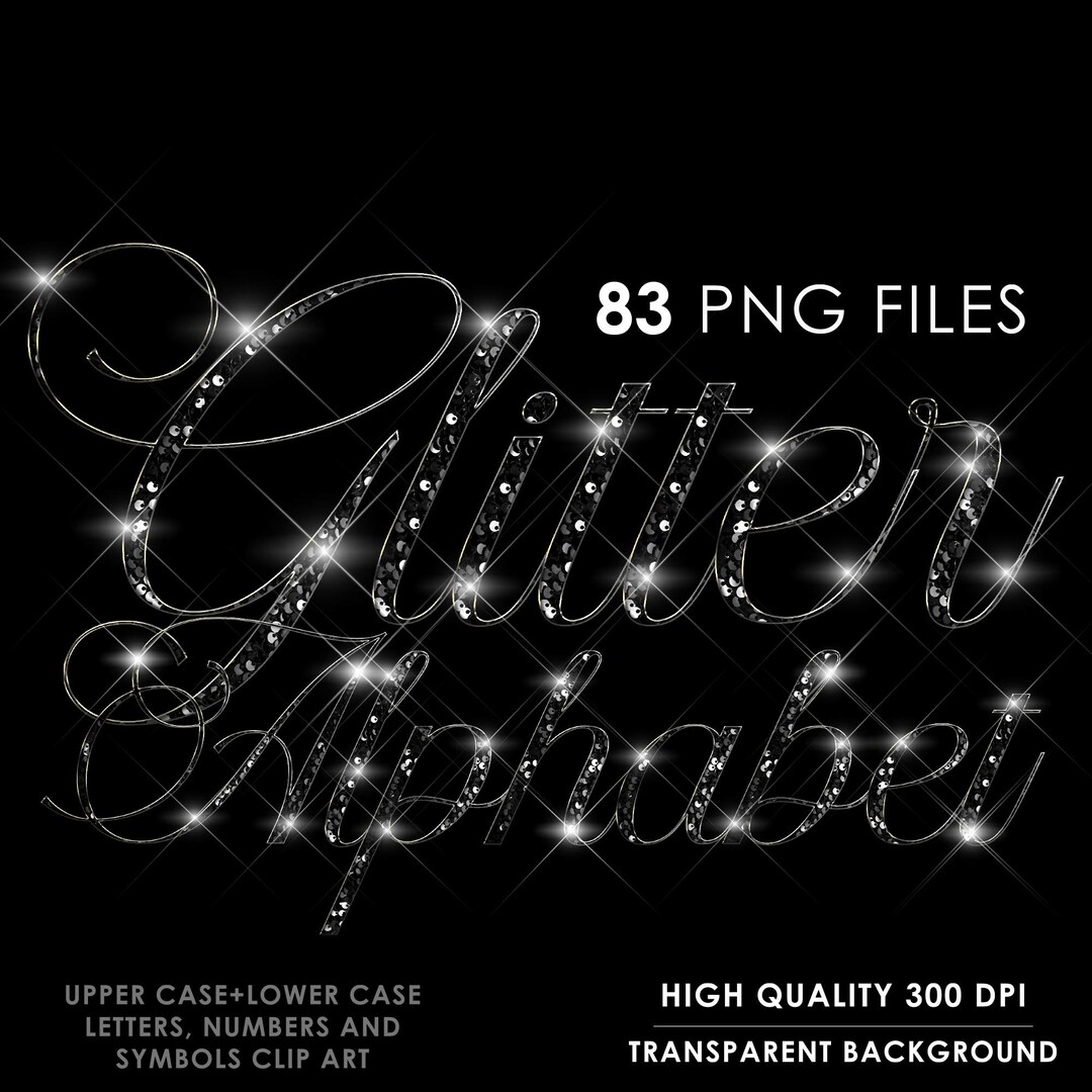 Glitter Black Sequin Alphabet PNG Clip Art, Bling Letters, Diamond ...