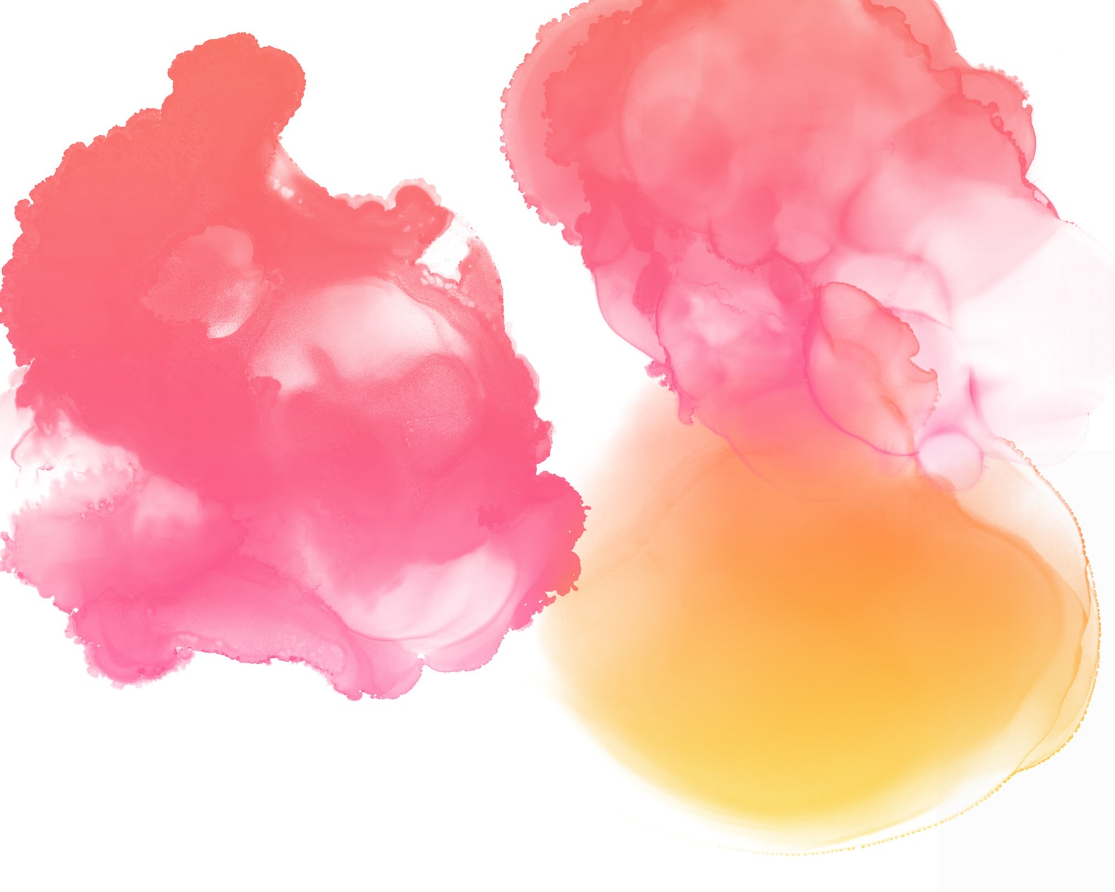 Pink & Orange Watercolor Clipart, Pink Alcohol Ink Png, Watercolour ...