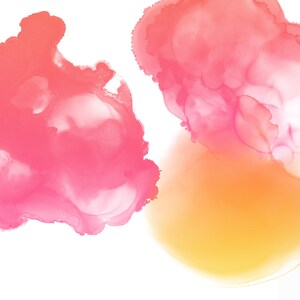 Pink & Orange Watercolor Clipart, Pink Alcohol Ink Png, Watercolour ...