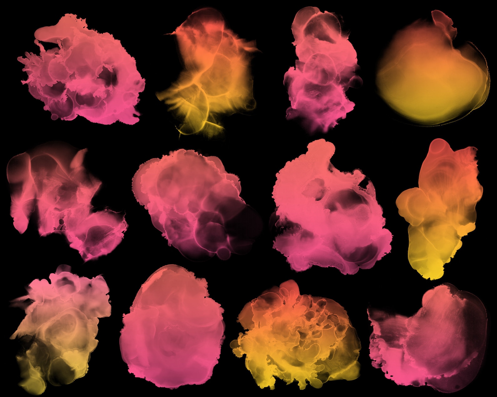 Pink & Orange Watercolor Clipart, Pink Alcohol Ink Png, Watercolour ...