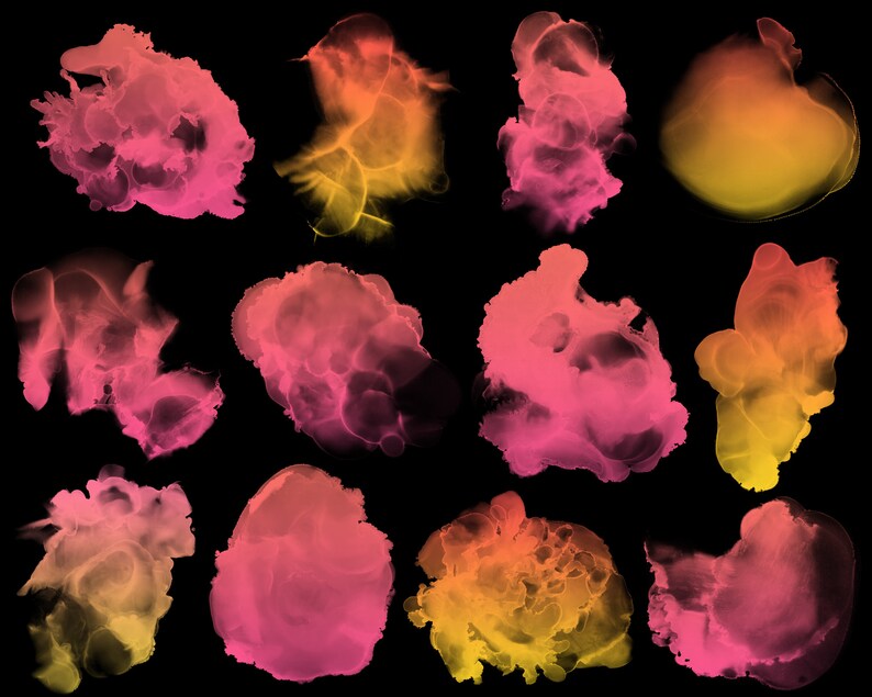 Pink & Orange Watercolor Clipart, Pink Alcohol Ink Png, Watercolour ...