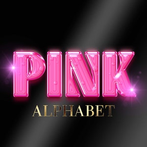 Pink Foil Alphabet Png Clip Art, Glitter Chrome Letters, Pink Foil ...