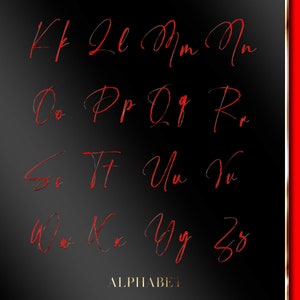 Red Chrome Alphabet Clipart, Red Alphabet PNG, Metallic Letters, Script ...