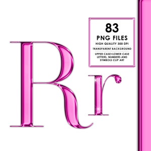 Hot Pink Chrome Alphabet PNG Clip Art, Pink Chrome Letters, Glam ...
