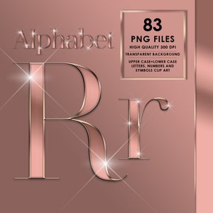 Rose Gold Alphabet PNG, Chrome Alphabet, Glitter Alphabet, Luxury ...
