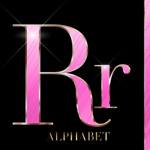 Hot Pink and Gold Alphabet PNG Clipart, Hot Pink Letters Png, Chrome ...