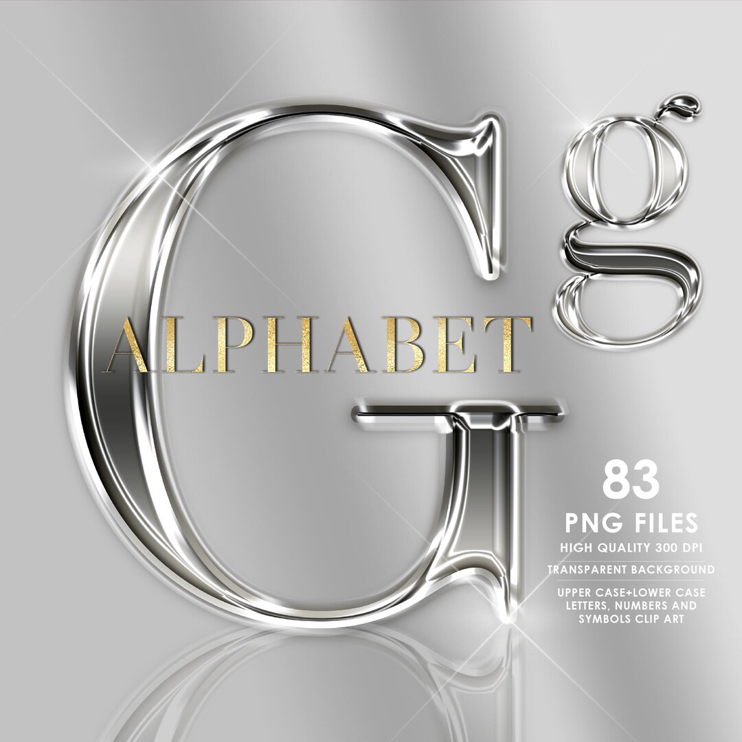 Liquid Silver Chrome Alphabet PNG Clip Art, Silver Letters Png, Luxury ...