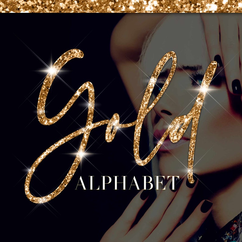 Glitter Gold Alphabet Png Clipart, Diamond Letters PNG, High Shine ...