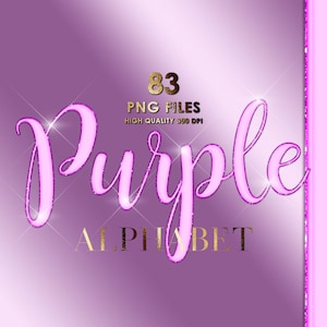 Glitter Lilac Alphabet PNG Clip Art, Script Alphabet, Purple Cursive ...