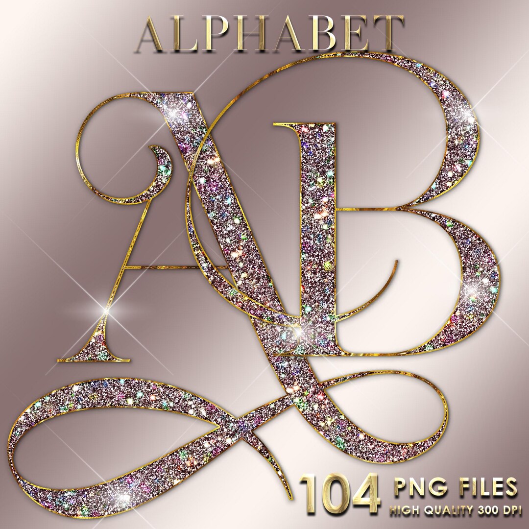 Diamond Alphabet PNG Clipart, Glitter Letters PNG, Glam Letters, Pink ...