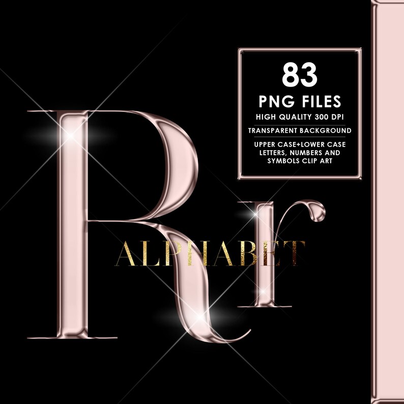 Rose Gold Chrome Alphabet PNG Clip Art, Rose Gold Letters Png, Rose ...
