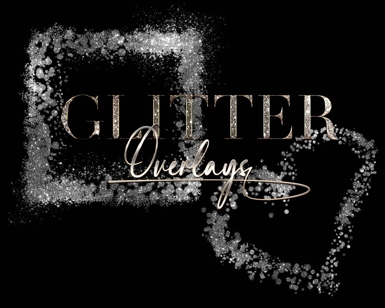 Silver Glitter Confetti Clipart, Glitter Overlays, Silver Frames Png ...