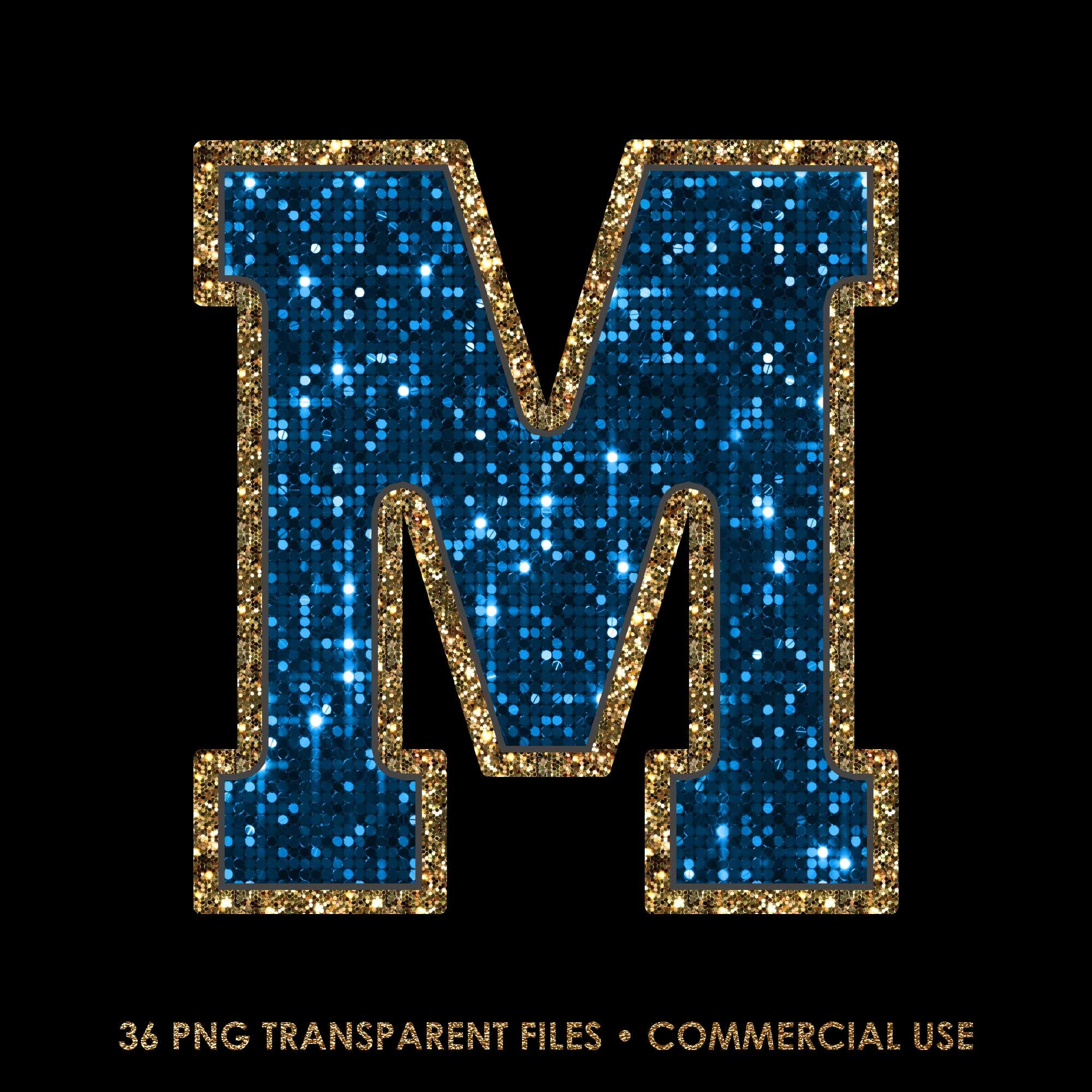 Blue Sequin Varsity Alphabet Png Clip Art, Glitter Sport Alphabet ...