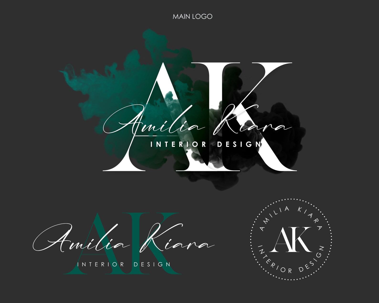 Logo vert émeraude logo de la boutique. Logo texte Logo - Etsy France