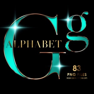Turquoise Chrome Alphabet PNG Clip Art, Glitter Alphabet Png, Teal ...