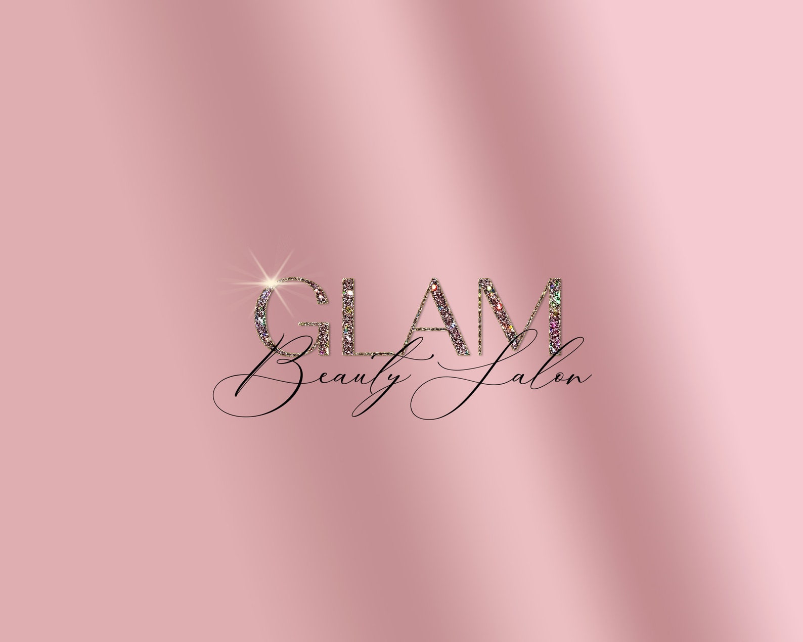 Pink Beauty Salon Logo, Glam Glitter Design (premade Logo) - Etsy
