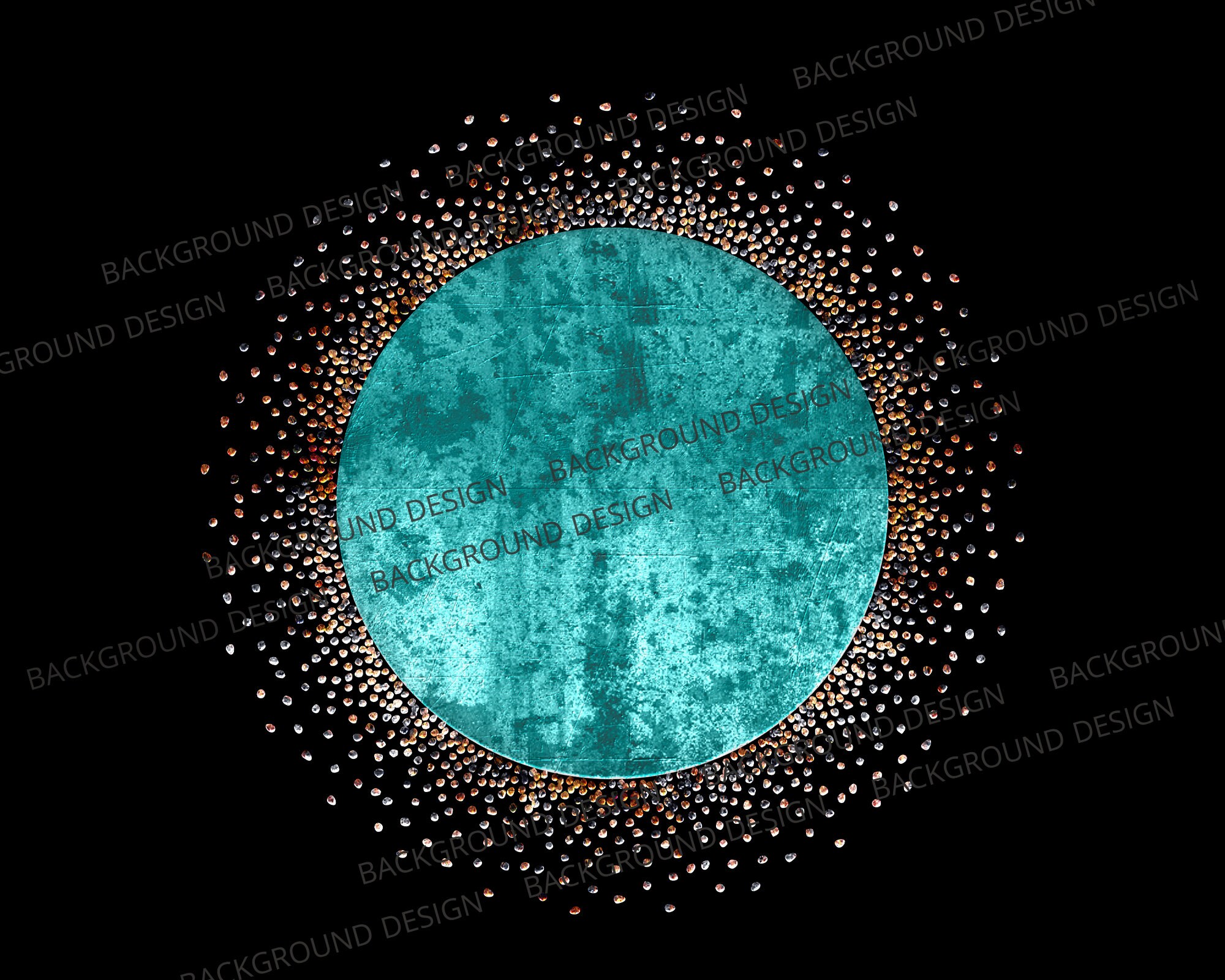 Rustic Blue Circle Png Logo Background Gold and Turquoise - Etsy