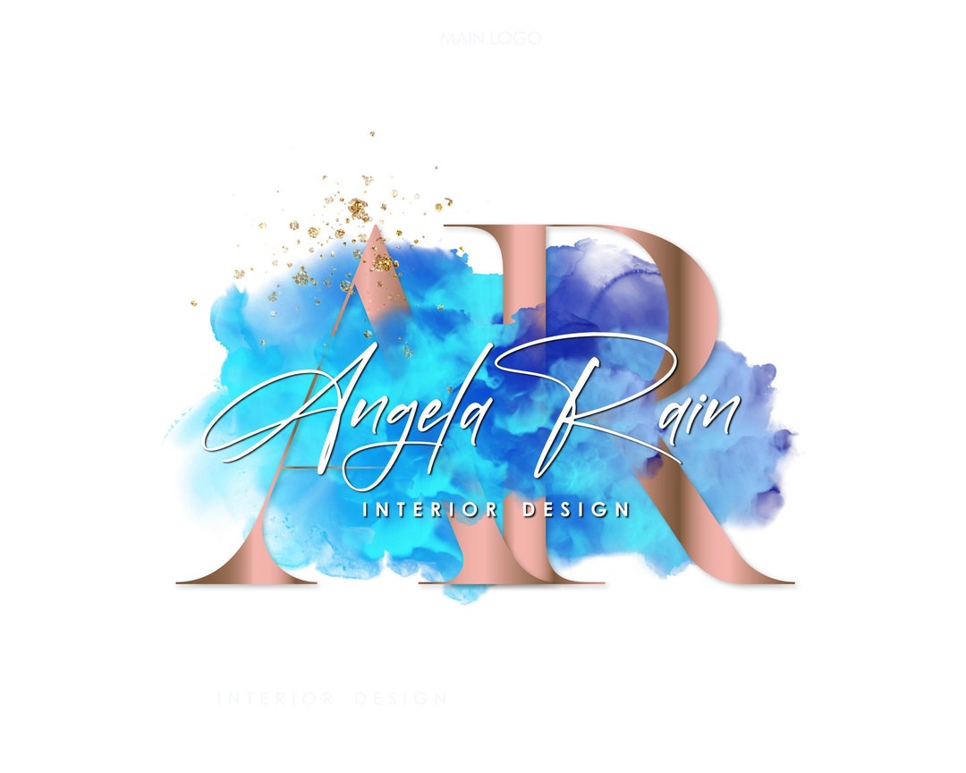 Glitter Blue Logo, Beauty Logo. Text Logo, Premade Logo Design ...