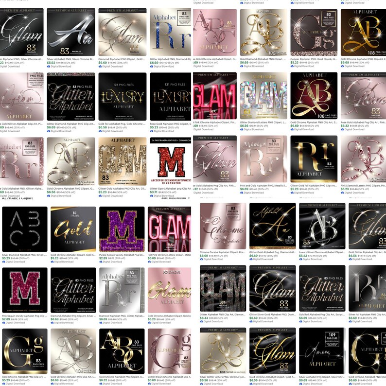 ENTIRE ALPHABET Clipart COLLECTION - All Past and Future Letters ...