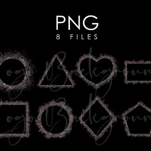 Glam Frames PNG 8 Designs, Sparkle Ring Circle Png, Heart Frame, Border ...