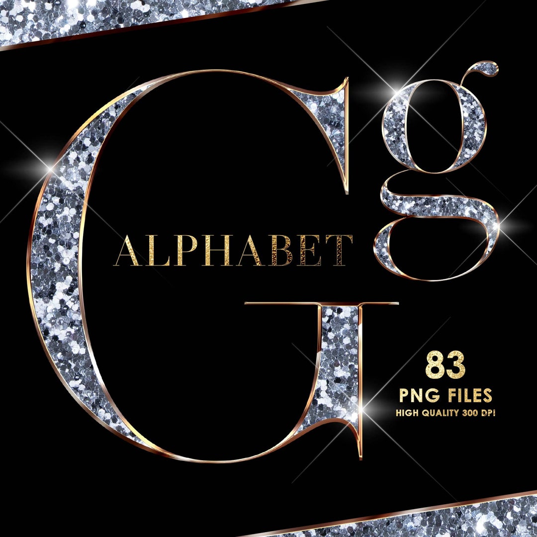 Glitter Silver Alphabet PNG Clip Art, Silver Chrome Letters, Silver ...