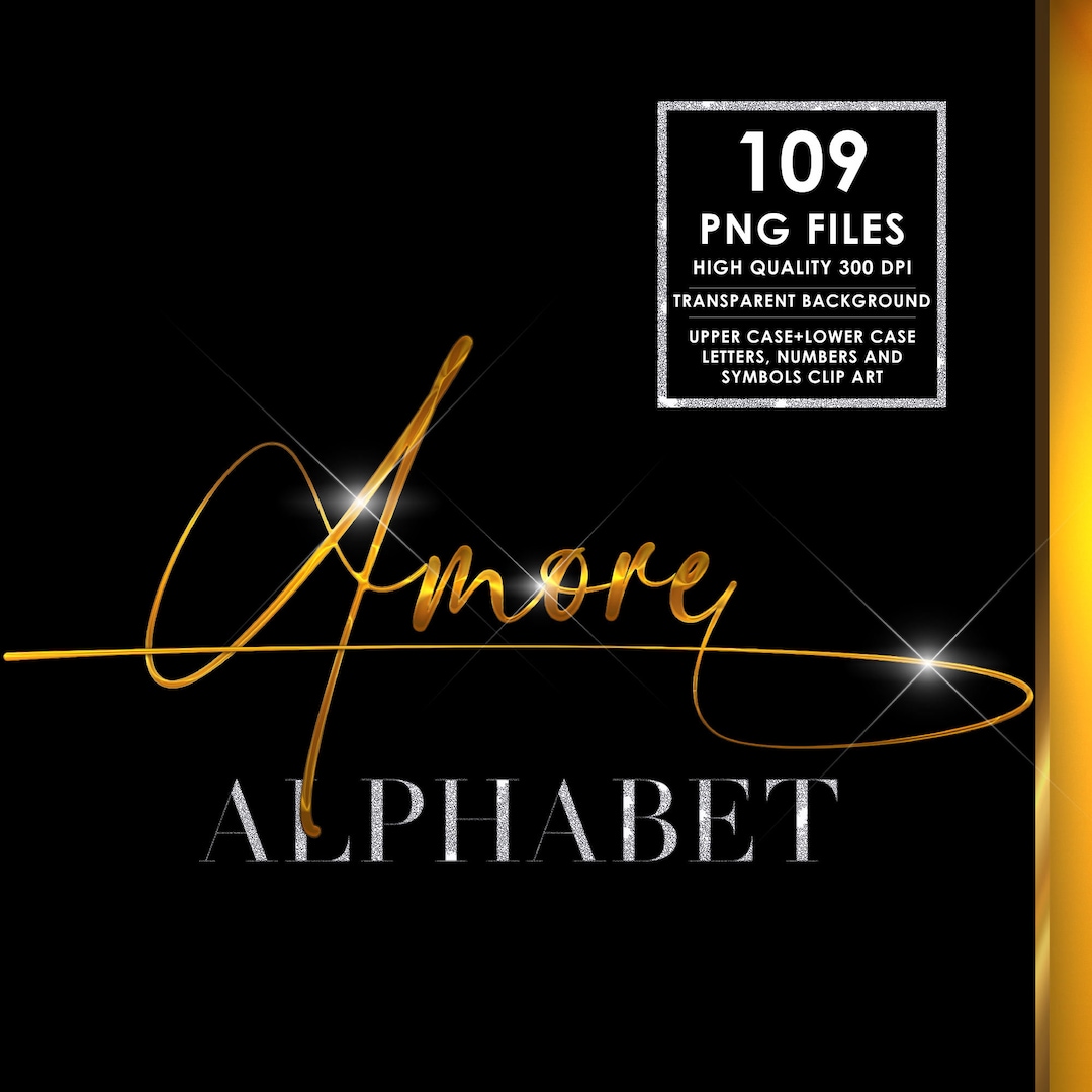 Gold Chrome Alphabet Clipart, Gold Alphabet PNG, Metallic Alphabet ...