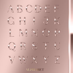 Rose Gold Chrome Alphabet PNG Clip Art, Rose Gold Letters Png, Rose ...