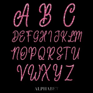 Hot Pink Alphabet Png Clipart, Doodle Alphabet, Script Letters Png ...