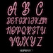 Hot Pink Alphabet Png Clipart, Doodle Alphabet, Script Letters Png ...