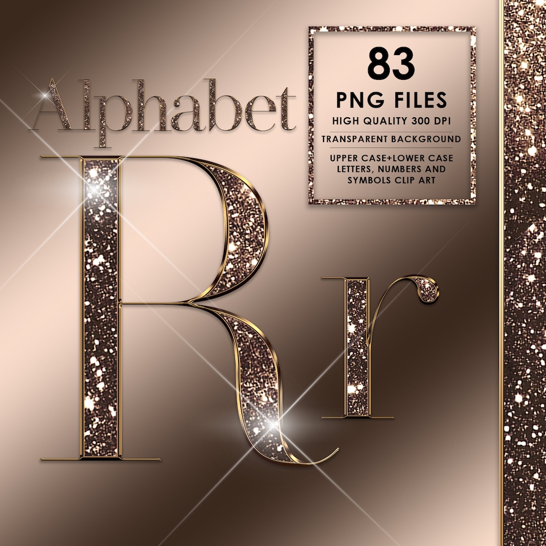Glitter Alphabet PNG, Glam Letters Png, Bling Alphabet, Foil, Diamond ...