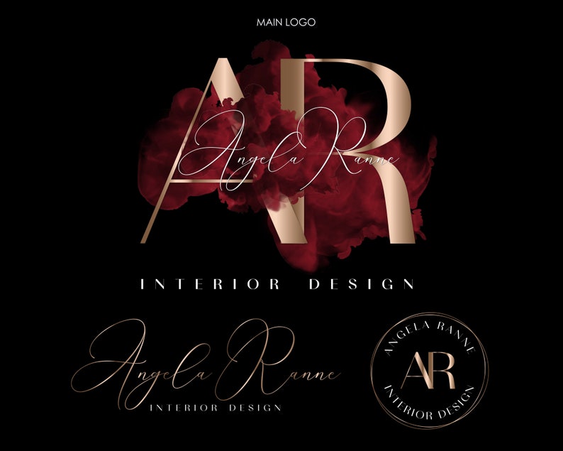 Red Watercolour Logo Beauty Logo Premade Logo Design Brow | Etsy