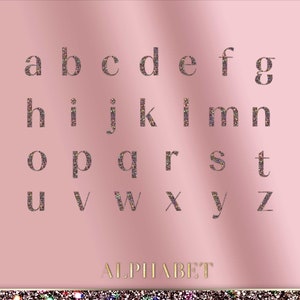 Glitter Pink Alphabet Clipart, Diamond Alphabet PNG, Glam Alphabet Png ...